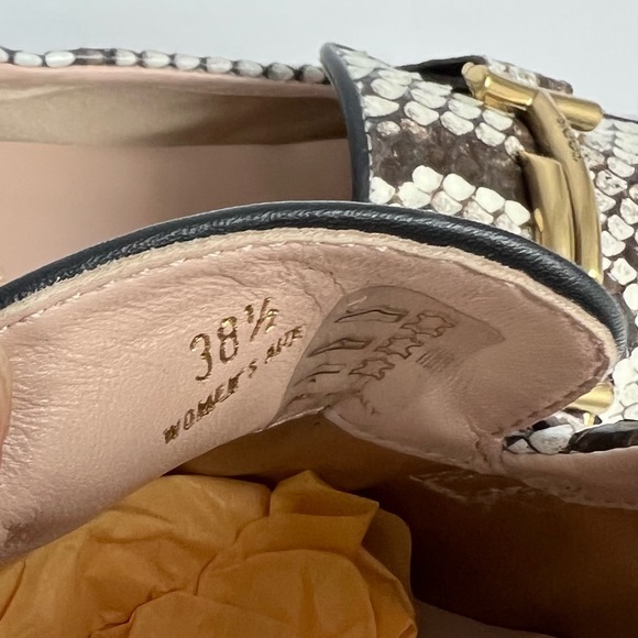 Tod's | Shoes | Tods Double T Brass Buckle Real Snake Skin Loafer ...